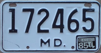 Rick Kretschmer's License Plate Archives | Maryland Motorcycles